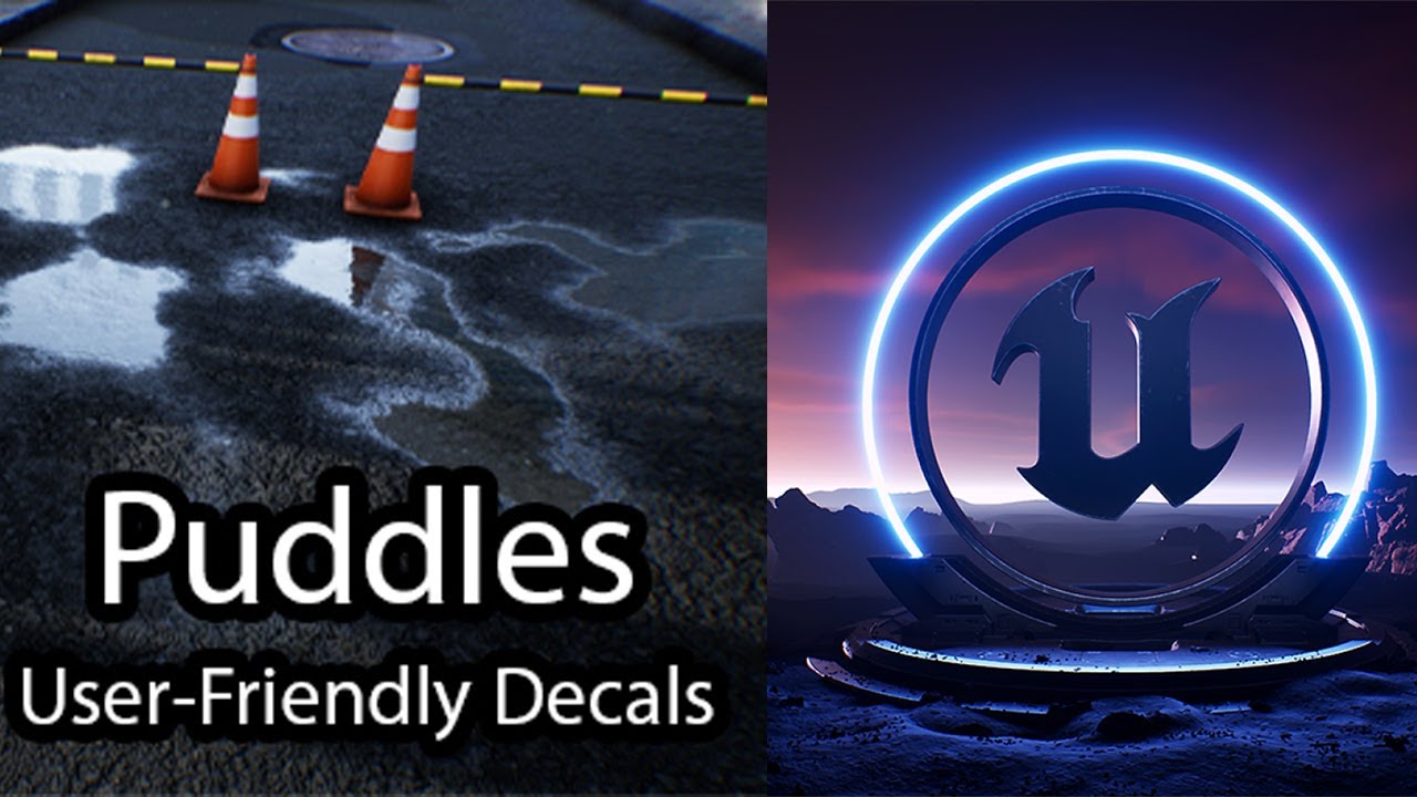 setup updates Puddles Decal in unreal engine 5 - YouTube