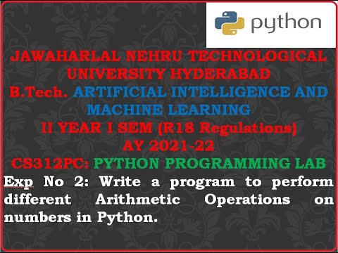 PYTHON PROGRAMMING LAB Exp 2 - YouTube