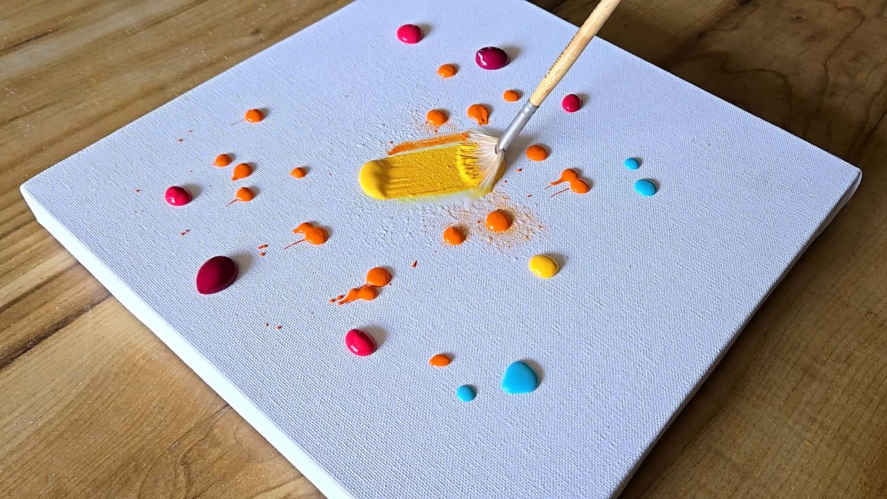 Acrylic Painting Technique / Only Using Fan Brush / Abstract Landscape ...