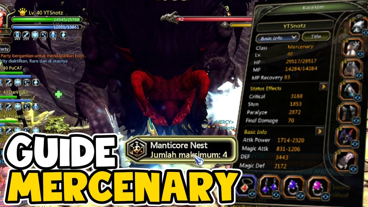 GUIDE MANTICORE | POV MERCENARY EQUIPMENT CERBERUS - DRAGON NEST ...