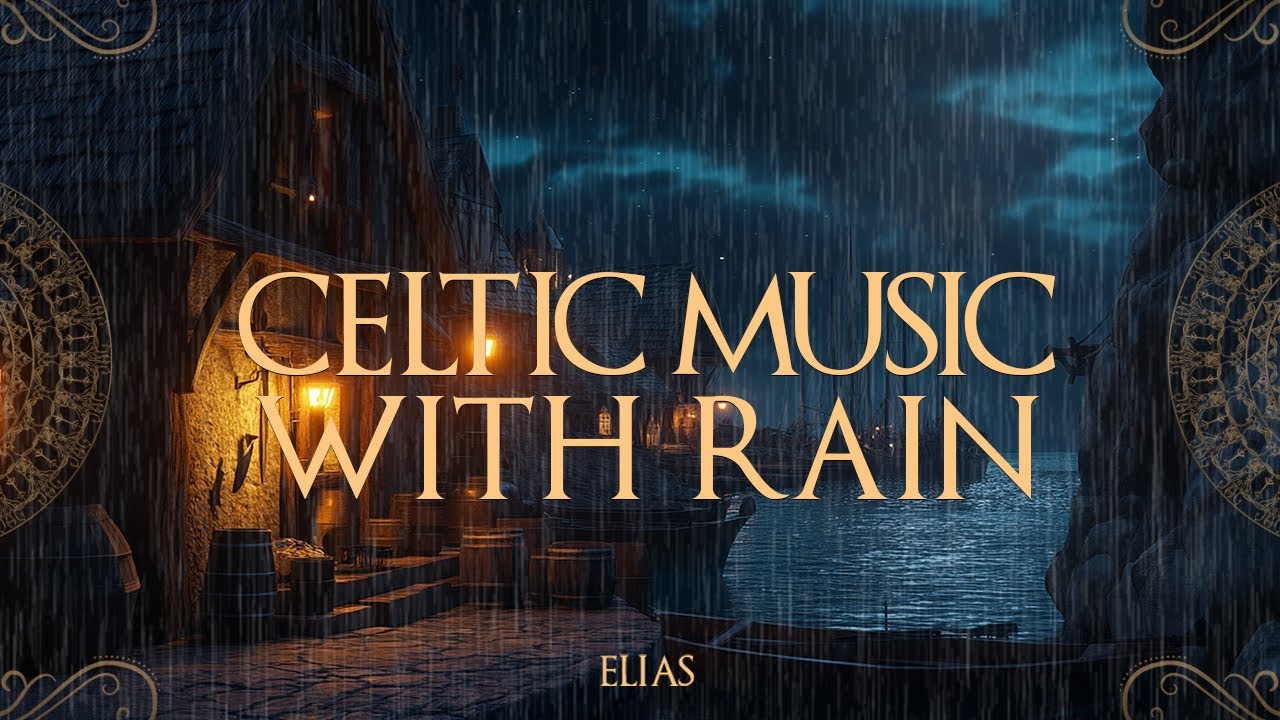 Rainy Celtic Port Town Ambience – Medieval Ships & Castle at Nightfall ...