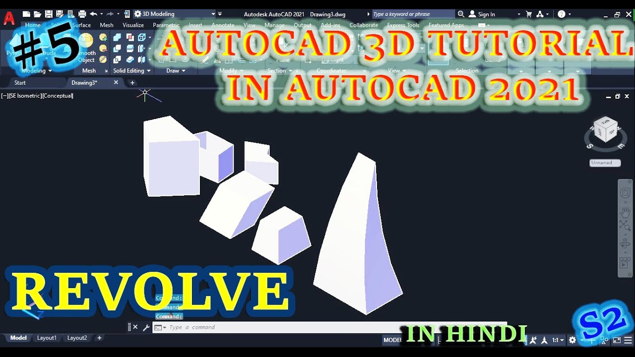 S2E05 AUTOCAD 3D - REVOLVE - YouTube