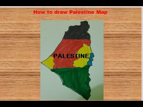 How to draw palestine map-step by step#كيفية رسم خريطة فلسطين#Easy way ...