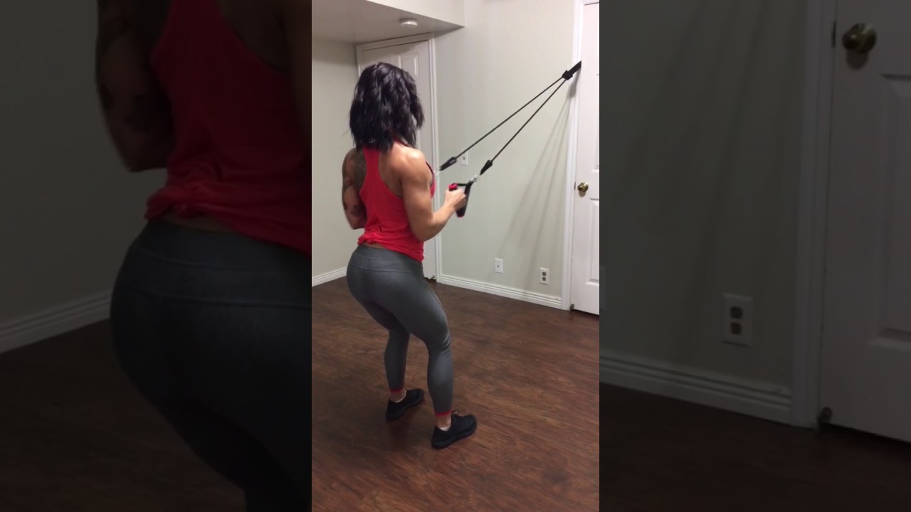 Resistance Band standing high rows - YouTube