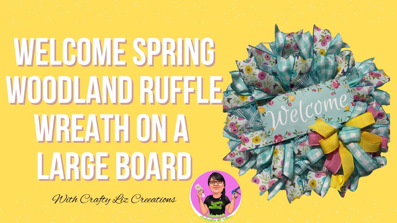 Welcome Spring Woodland Ruffle Wreath on a Large Board | Blue Spring ...