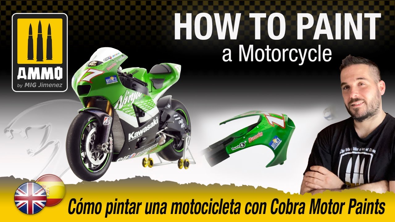 How to paint a motorcycle/Cómo pintar una motocicleta con Cobra Motor ...