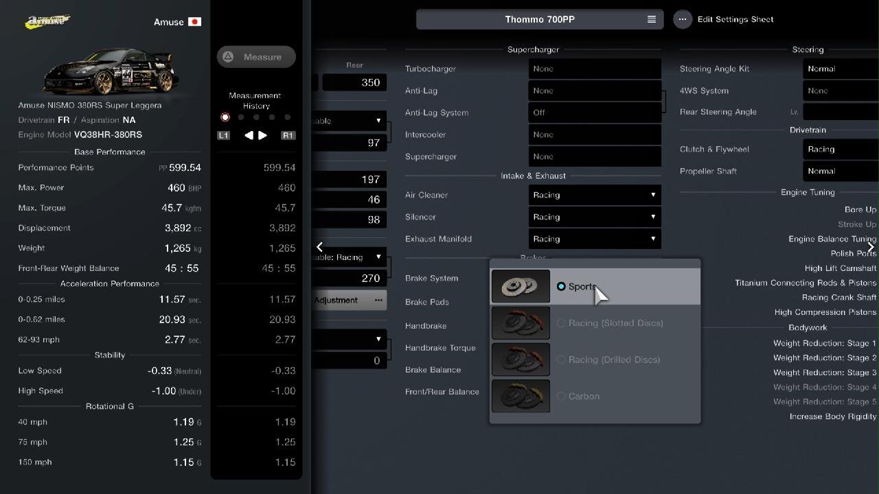 Gran Turismo 7 Amuse Nismo 380RS Super Leggera 600PP Tune / Setup - YouTube