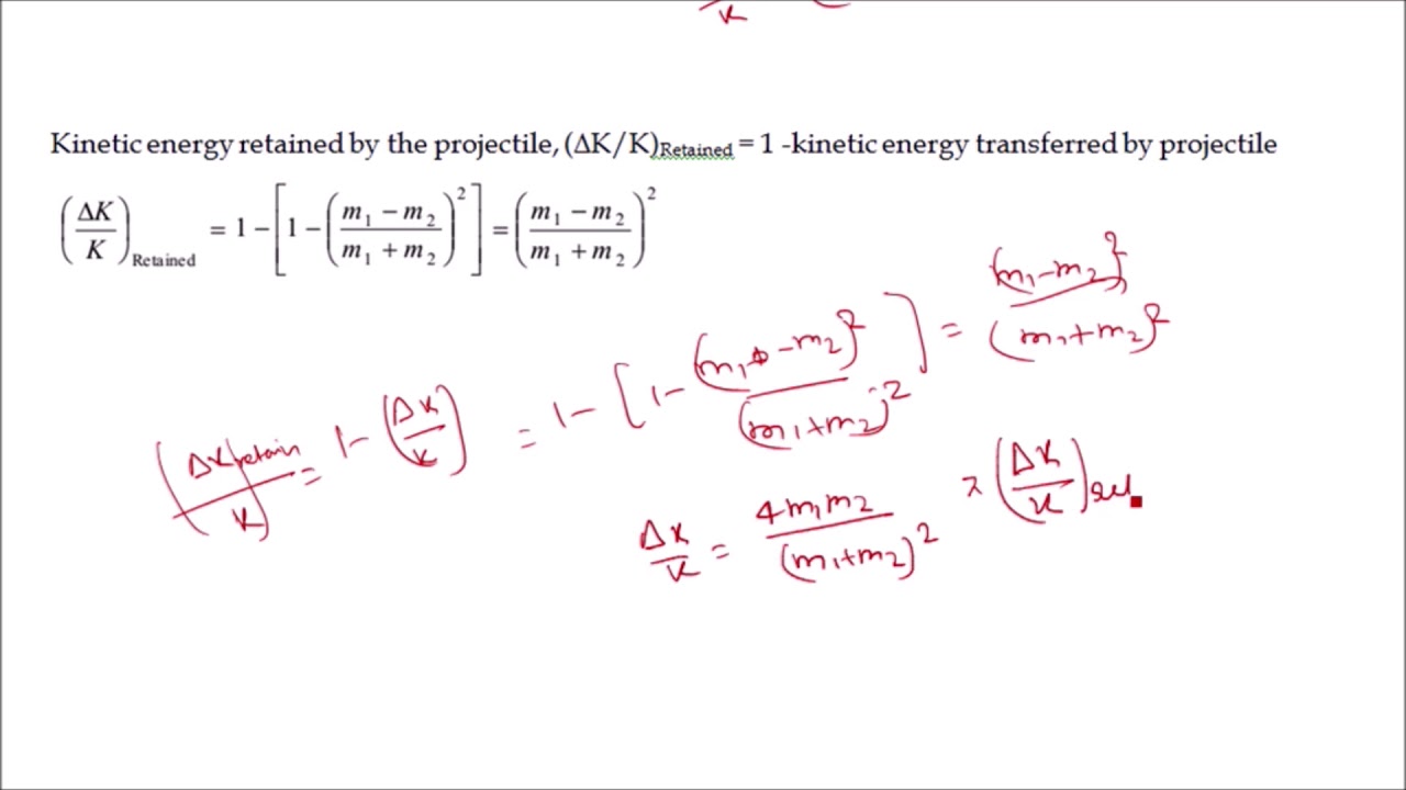 Elastic Collision 6 Energy Transferred during Elastic head on collision ...