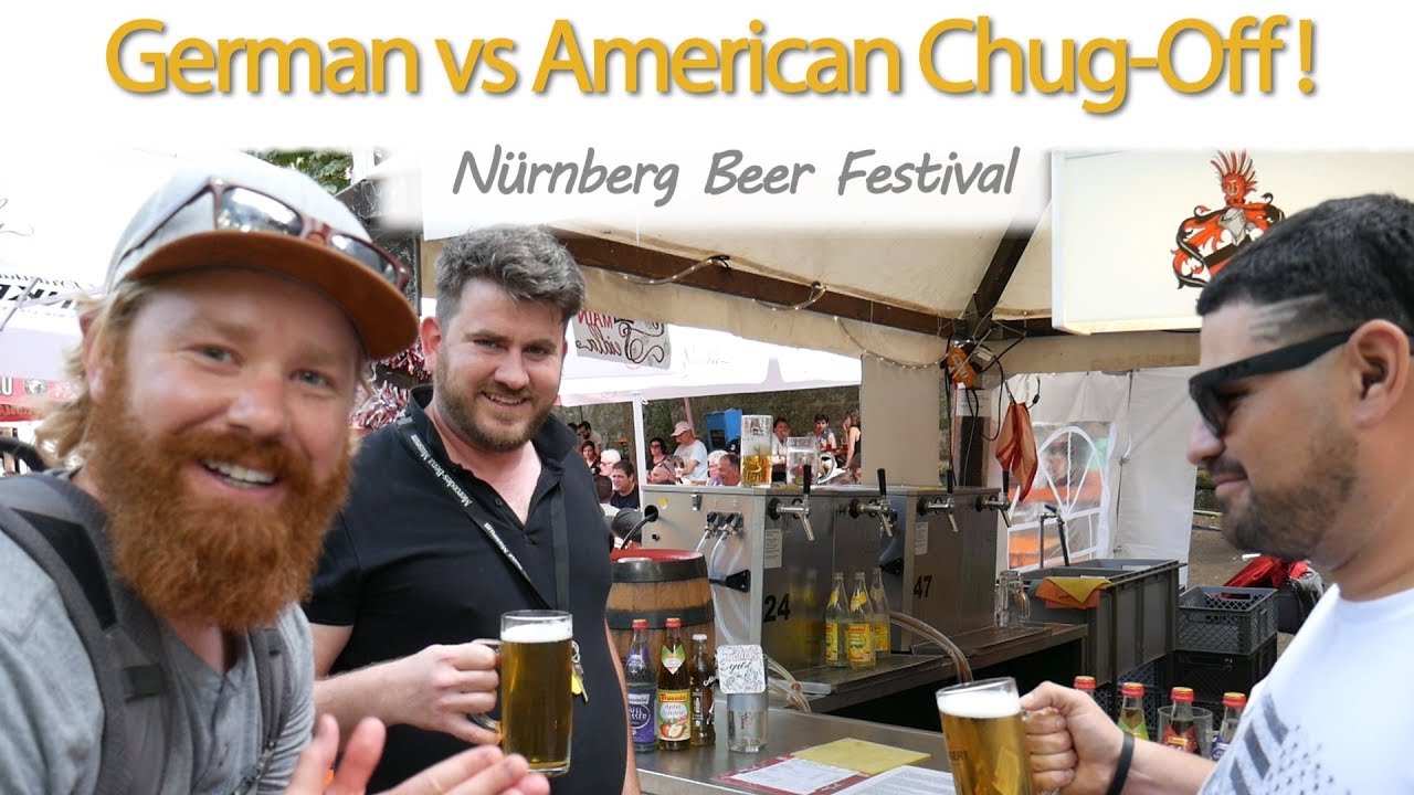 German vs American Chug-Off! Nürnberg Beer Festival - YouTube