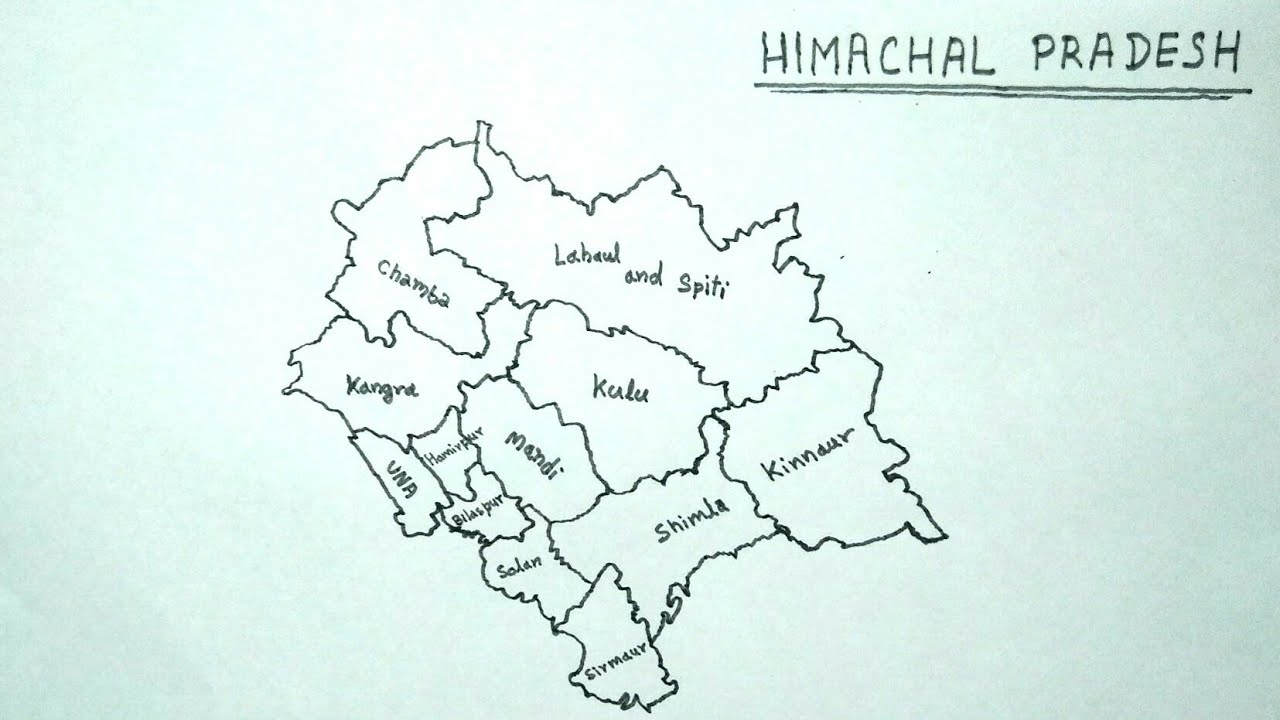 How to draw map of Himachal Pradesh with districts - YouTube