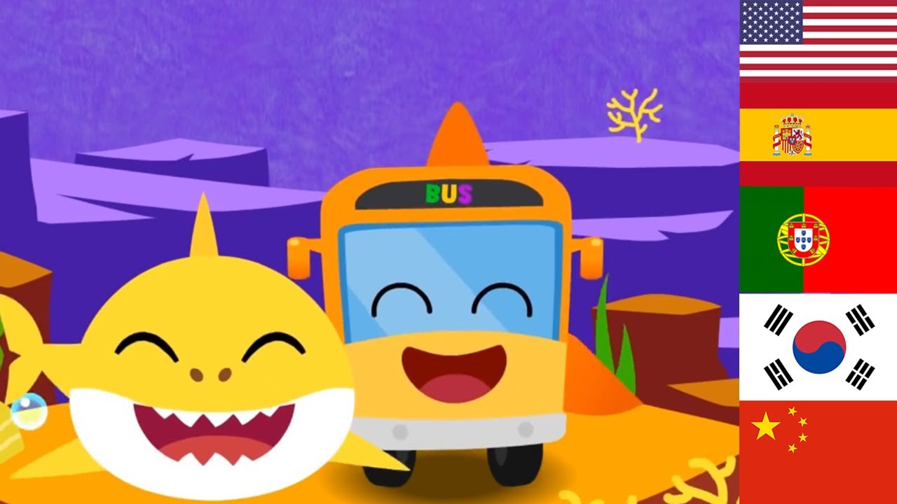 Shark Bus - All Through The Sea In 5 Different Languages - YouTube