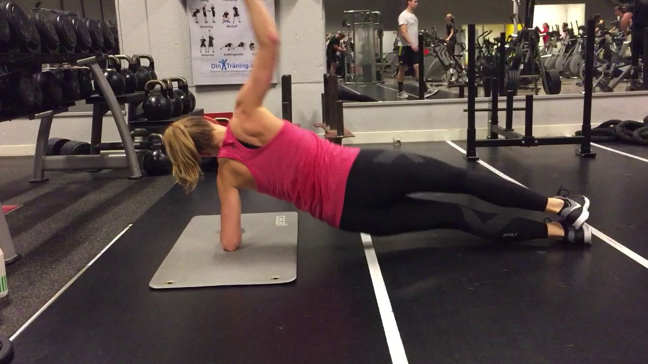 Sidoplanka med hantel - YouTube