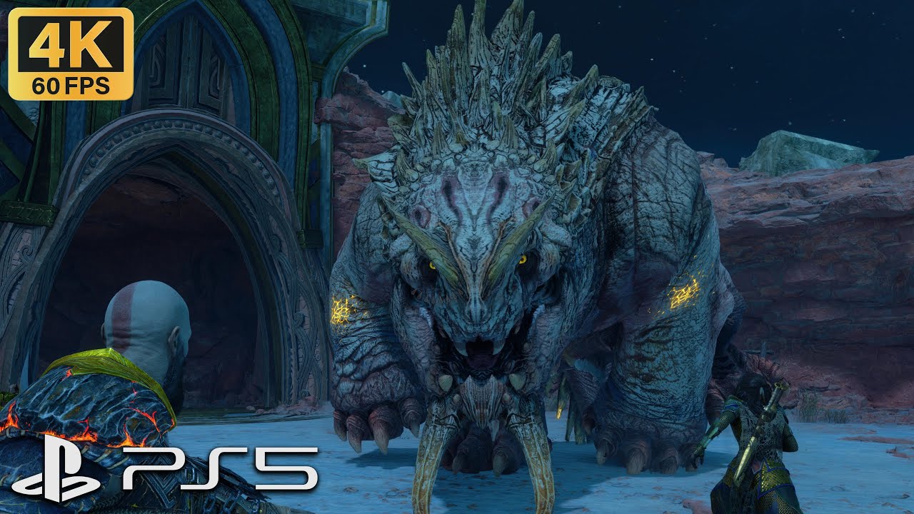 God of War Ragnarok - Gravel Belly Drake Boss Fight [4K 60FPS] [PS5 ...