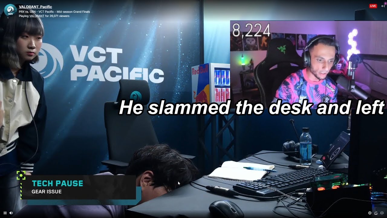 FNS Reacts To PRX Coach Alecks Tech Pause By Smashing His Desk - YouTube