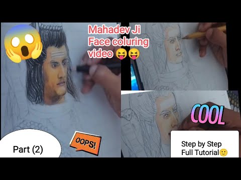 Mahadev Face coloring with pencil colurs😉😉 Part 2 (Timelapse ...