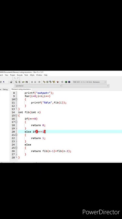 Fibonacci Using Recursion In C Pps Clanguage Codingandprogramming Learnprogrammingonyoutube