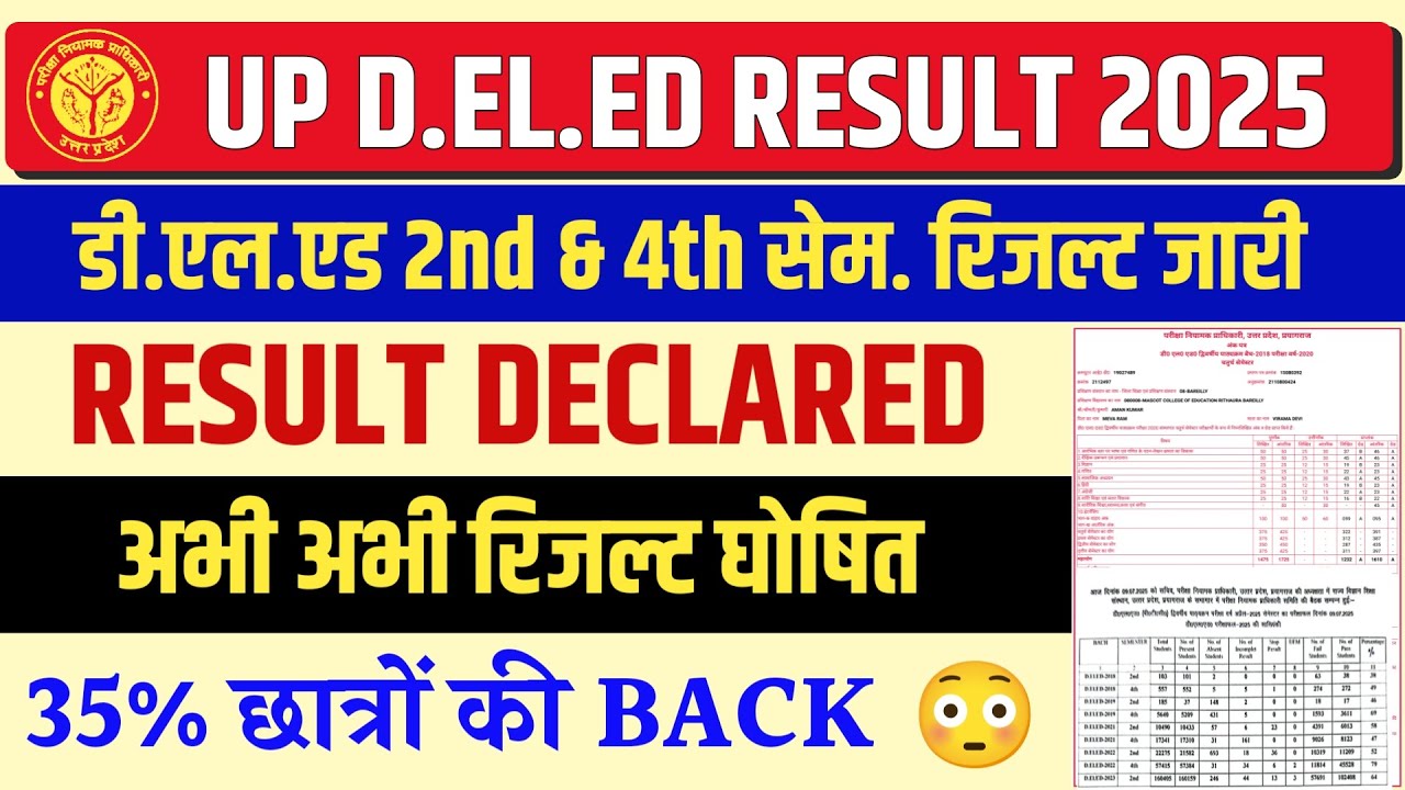 Up deled exam result 2025 | updeled 2nd sem result 2025 | up deled ...
