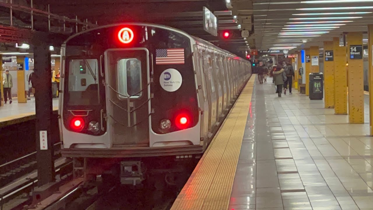 R179 (A) train departing at 14 Street - YouTube