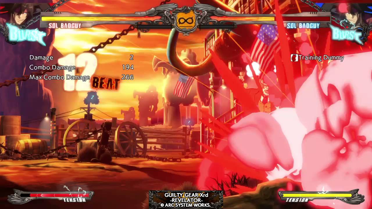 Guilty Gear Xrd -Revelator- : Dragon Install Sol Day 1 Corner Combo 266 ...