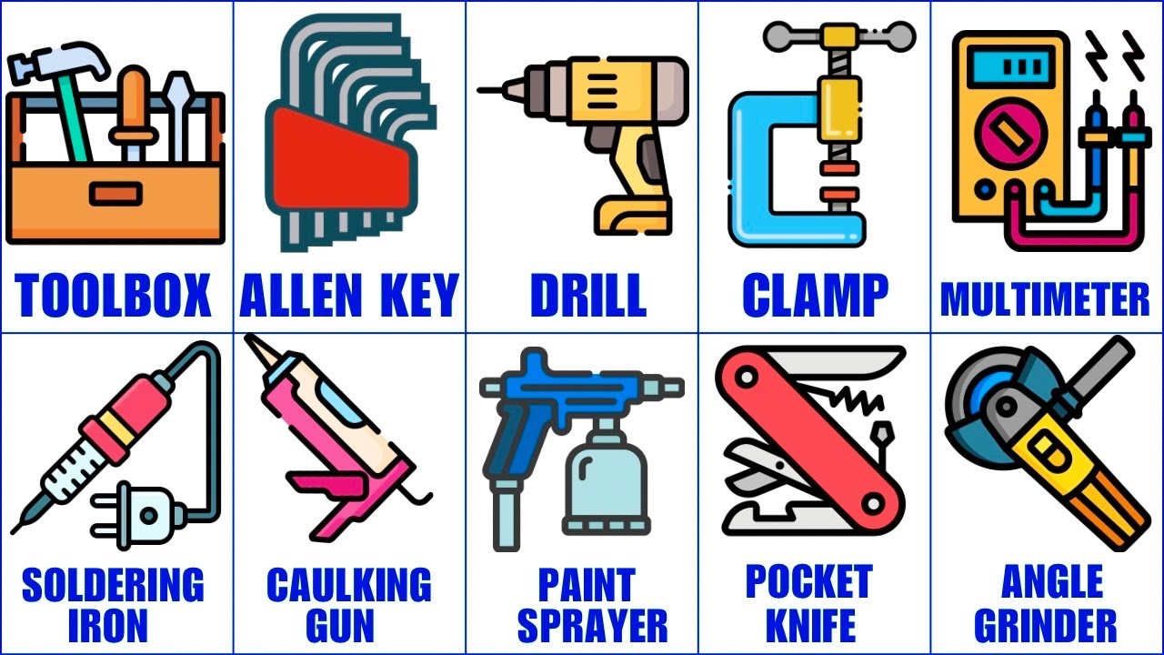 LEARN ENGLISH | Tools & Equipment Vocabulary Words In English | Tools ...