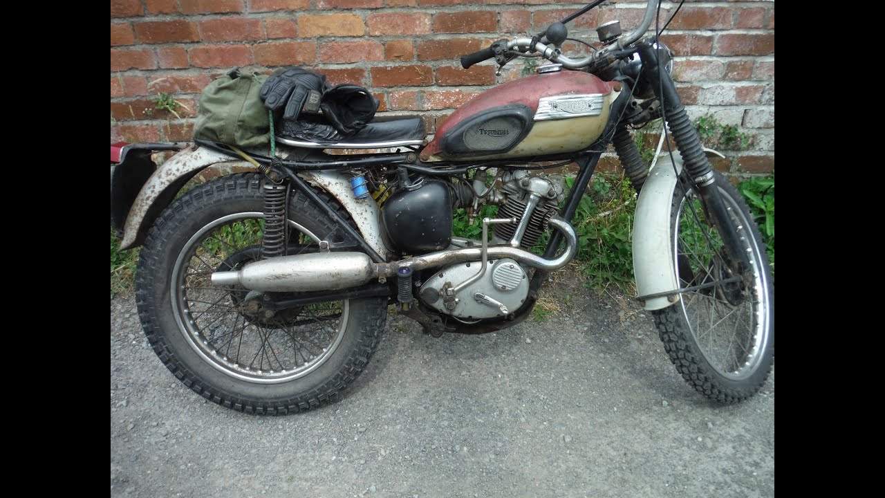 Triumph Tiger Cub Trials ride to Ammanford 1 Llanwrda to Ffairfach via ...