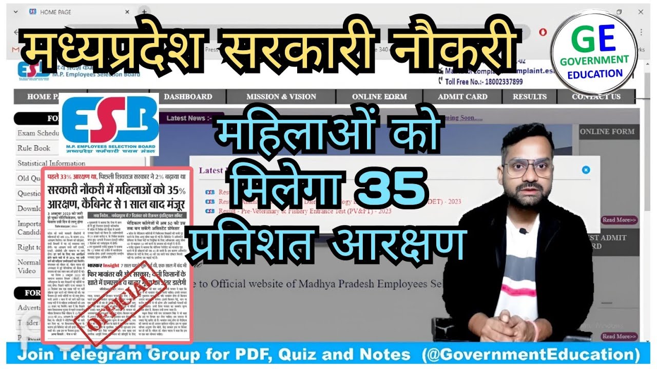 मध्यप्रदेश में महिलाओं को मिलेगा 35% आरक्षण | Women Govt Job ...