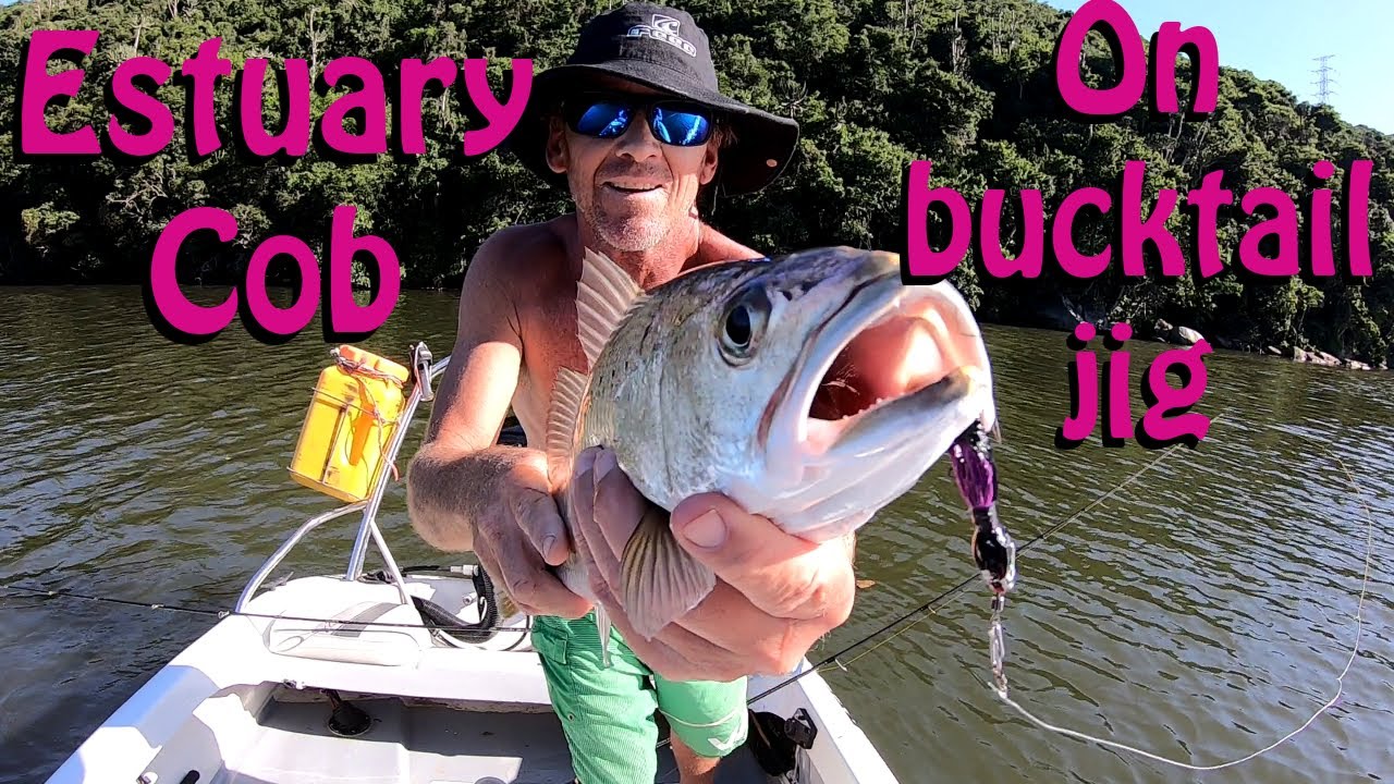 Estuary Cob (Kabeljou) fishing with bucktail jigs on light spinning ...