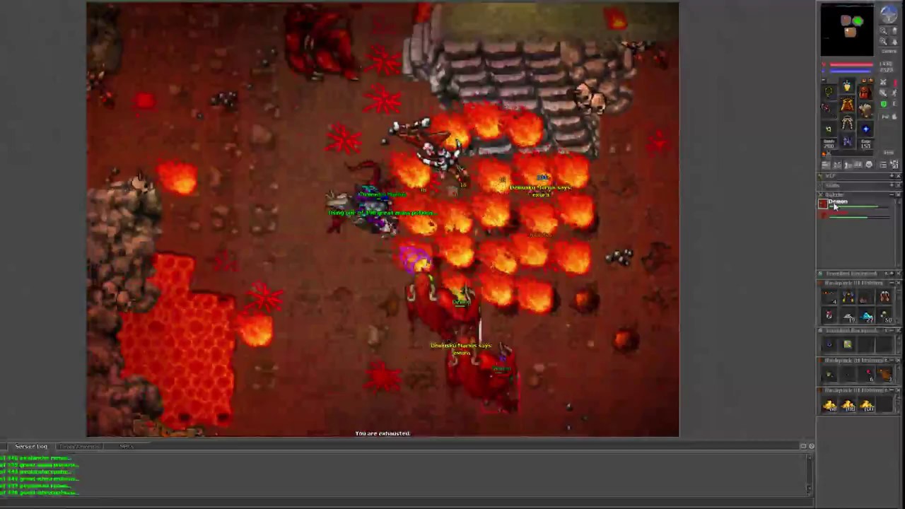Tibia Goroma Demons Full Hunt - YouTube