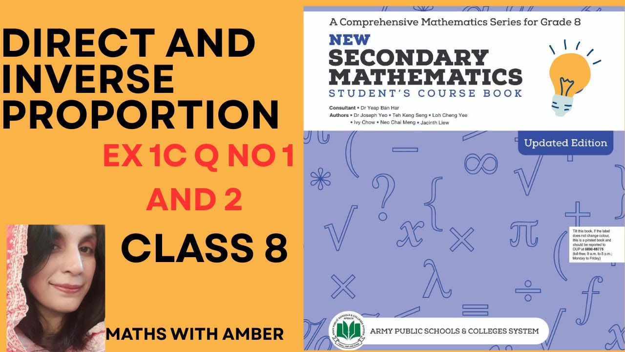 Direct and inverse proportion/class 8/EX 1c/Q NO 1 AND 2@mathswithamber ...