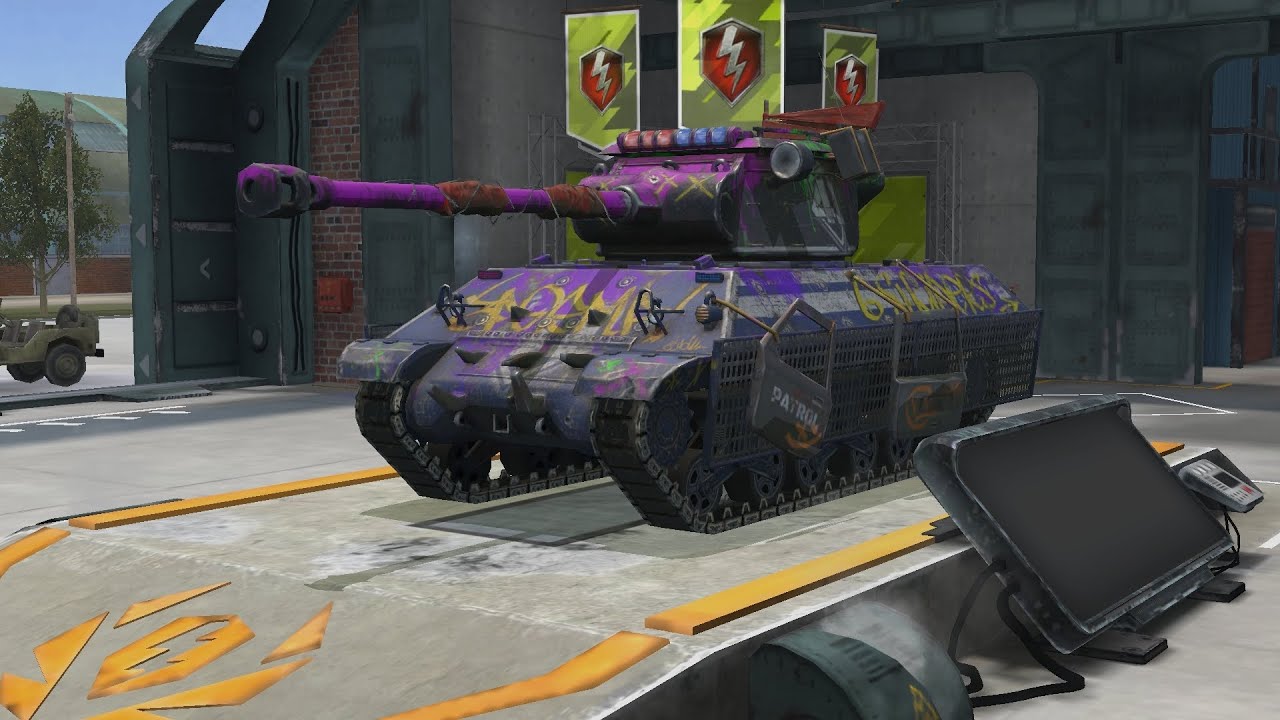 Open camo tank enforcer wotblitz - YouTube