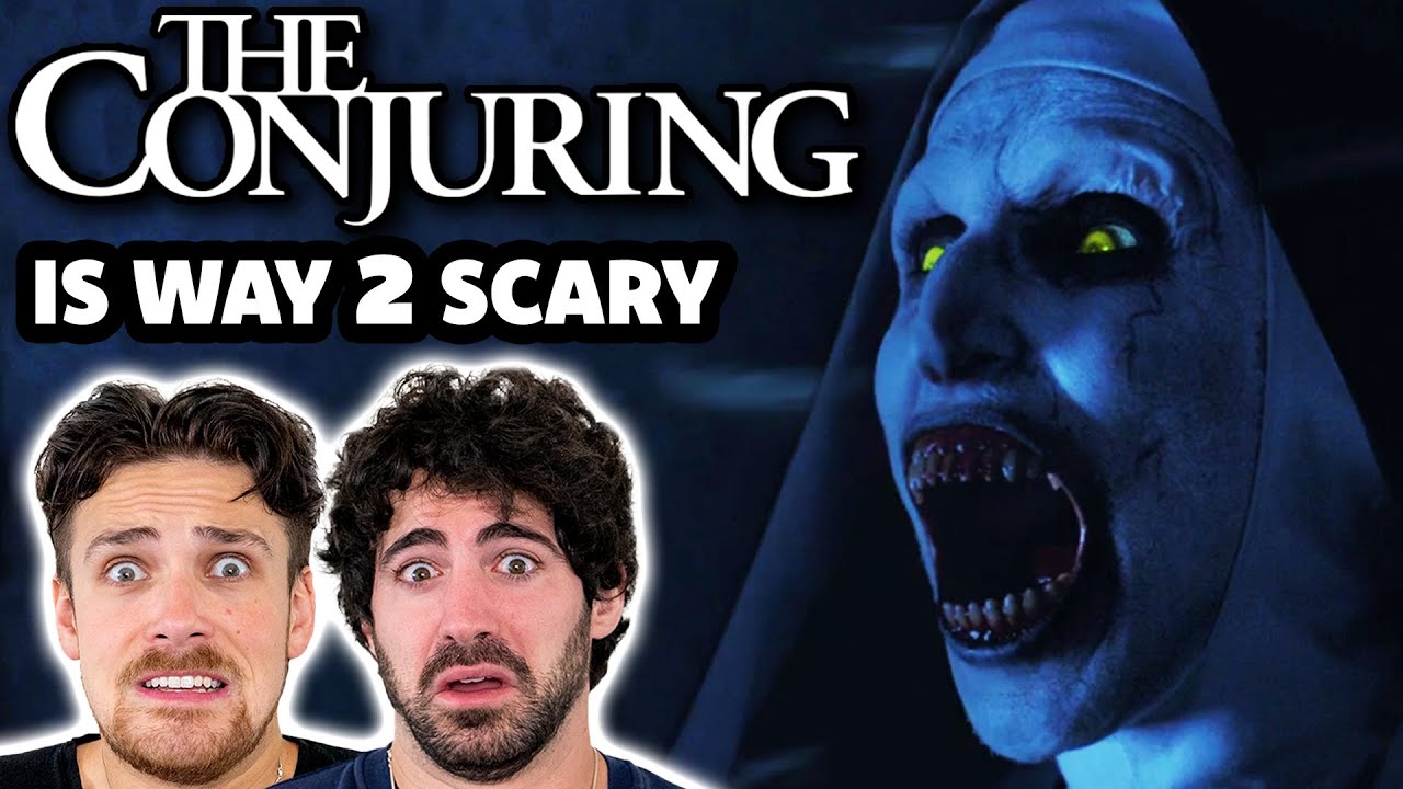 Easily scared man-babies freak out watching *THE CONJURING 2* - YouTube