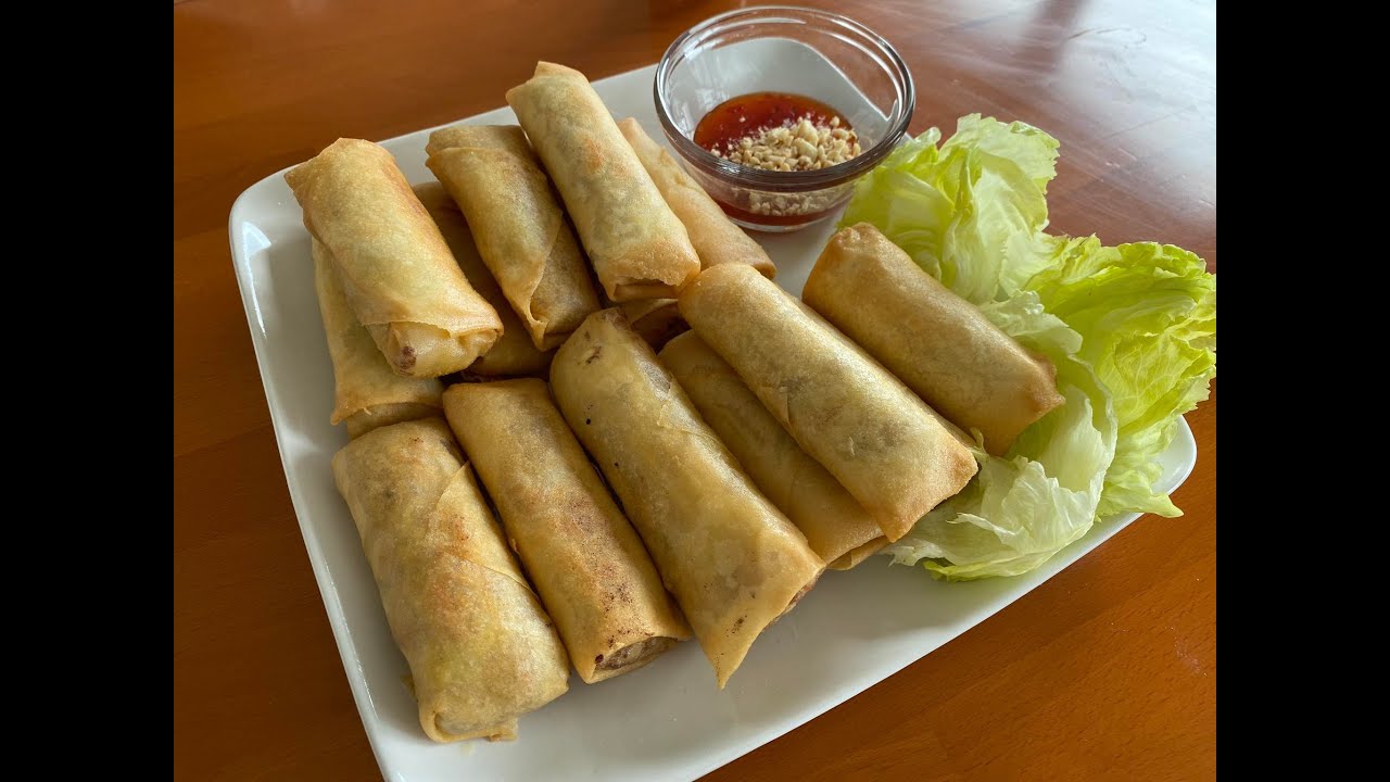 Thai pork crispy spring rolls homemade style 😊 - YouTube