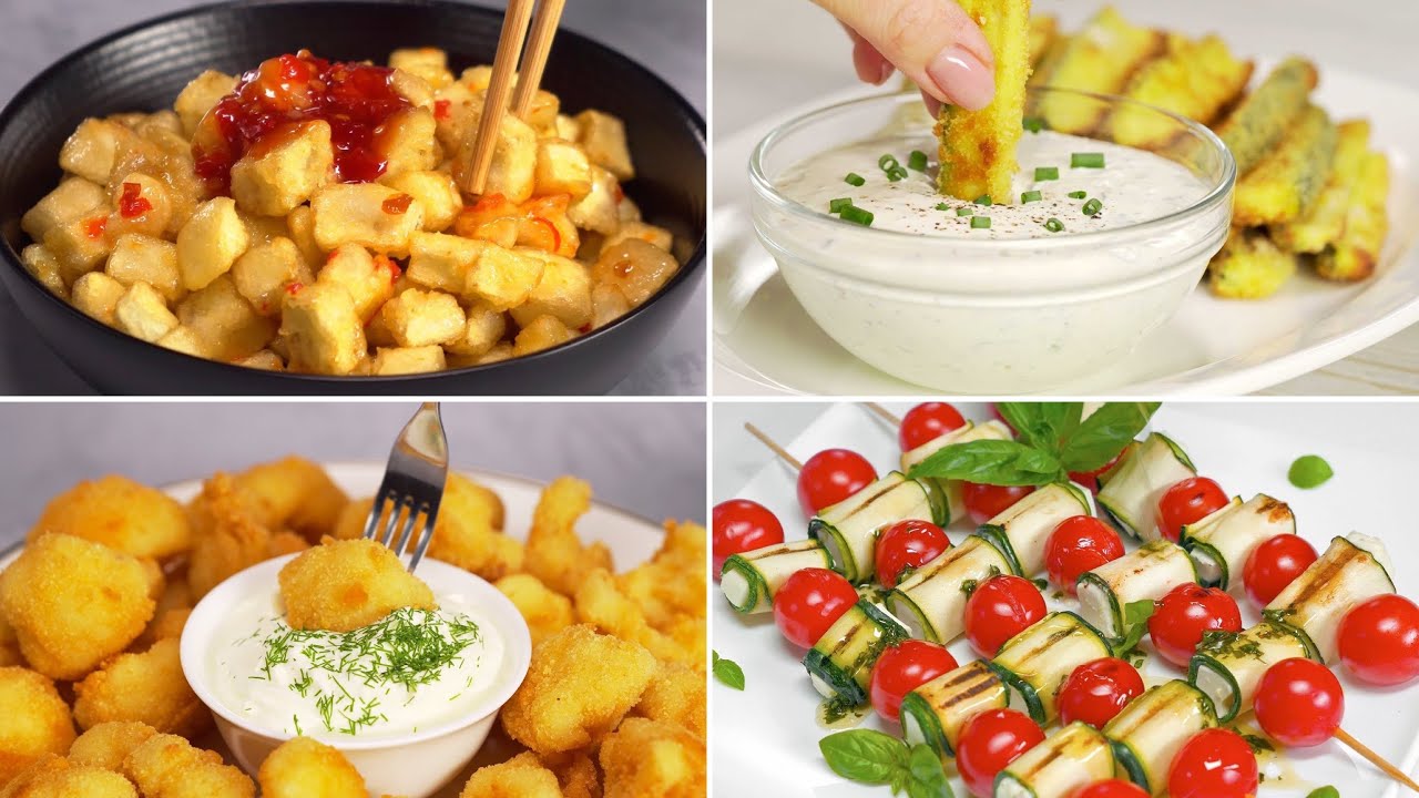 4 VEGETABLES SNACKS || Holiday Party STARTERS & FINGER FOOD Ideas ...