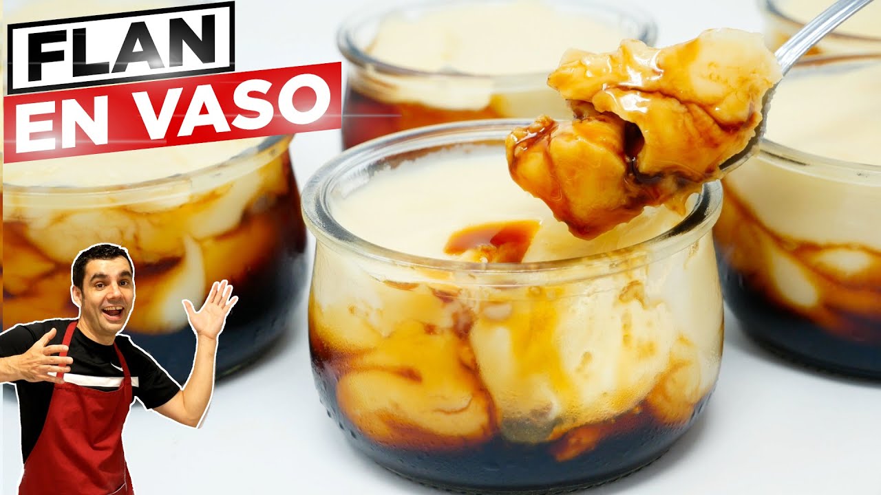 FLAN en VASO 🍮 (en solo 5 minutos y SIN HORNO) Postre frío en vasito ...