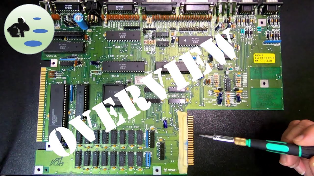 Retro Commodore Amiga 500 computer motherboard overview - YouTube