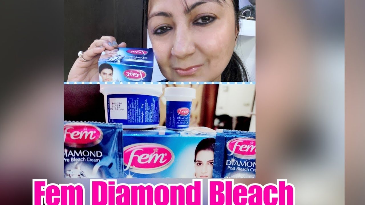 How to bleach Face at home with Fem Diamond Bleach Cream|| घर में ब्लीच ...