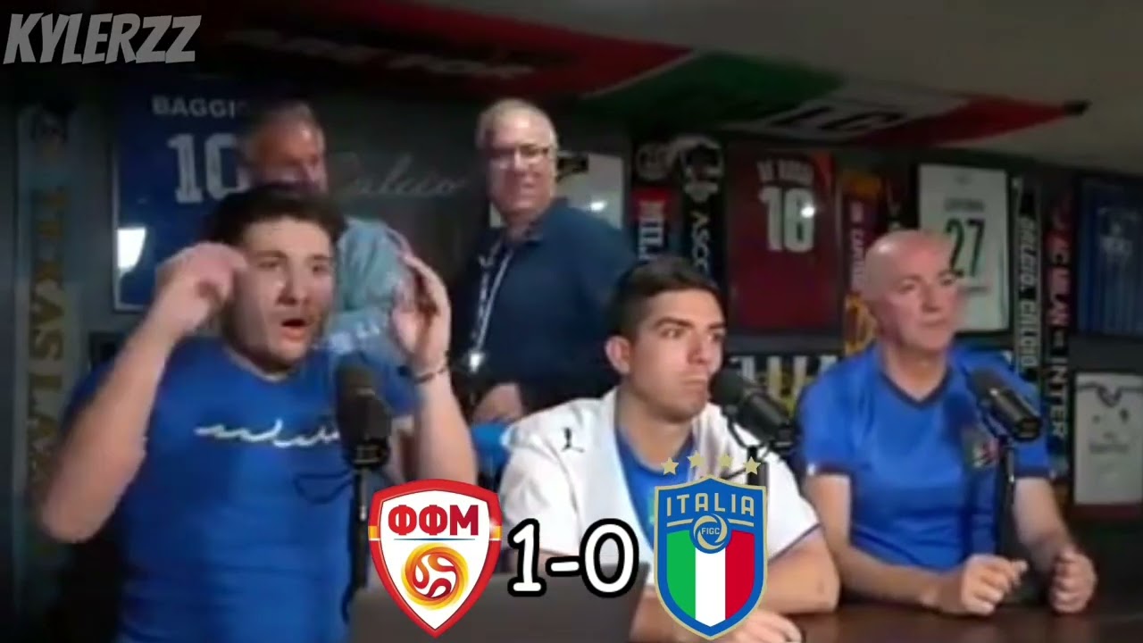 Italy fans react to their loss to North Macedonia - YouTube