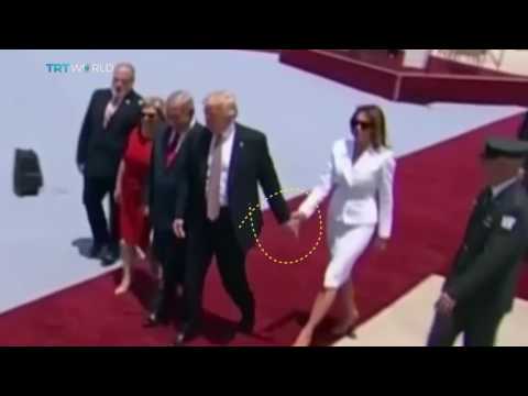 Trump ve eşi Melania arasında el tutma krizi