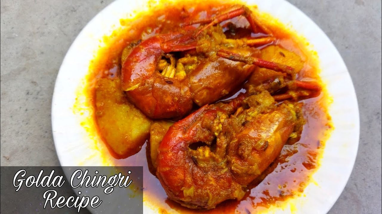 Prawn Curry With Potato/Aloo Diye Golda Chingri Recipe/Golda Chingri ...