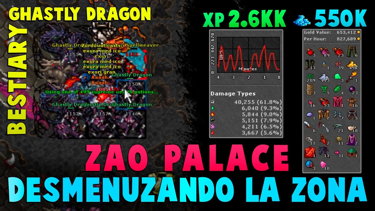 Tibia: 🔥 Zao Palace | Ghastly Dragons + Drakens | EK 600+ | Desmenuzando la Zona - YouTube