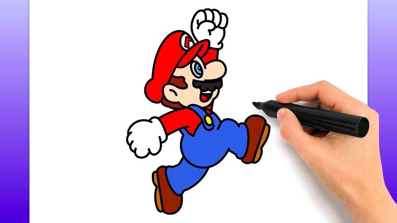 Cómo Dibujar A Super Mario Saltando (Tutorial De Dibujo Fácil) - YouTube
