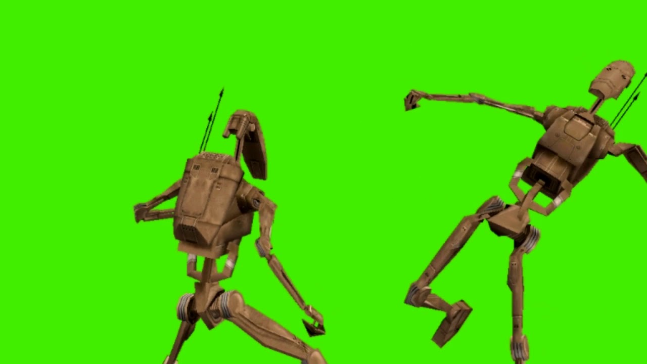 Green Screen B1 Battle Droids Fight Shots - YouTube