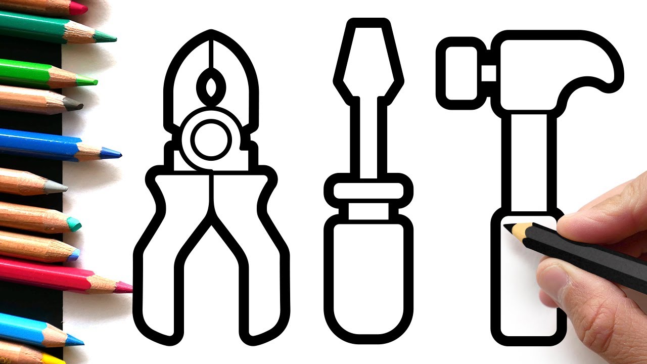 How to Draw Tools for Kids - YouTube