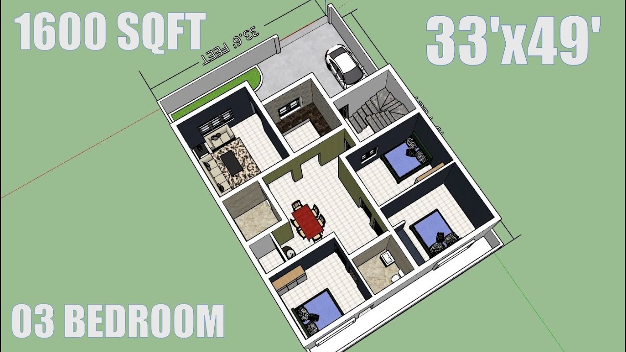 33X49 ||33'X49'|| 33*49 HOUSE PLAN || Ghar Ka Naksha || #housedesign ...
