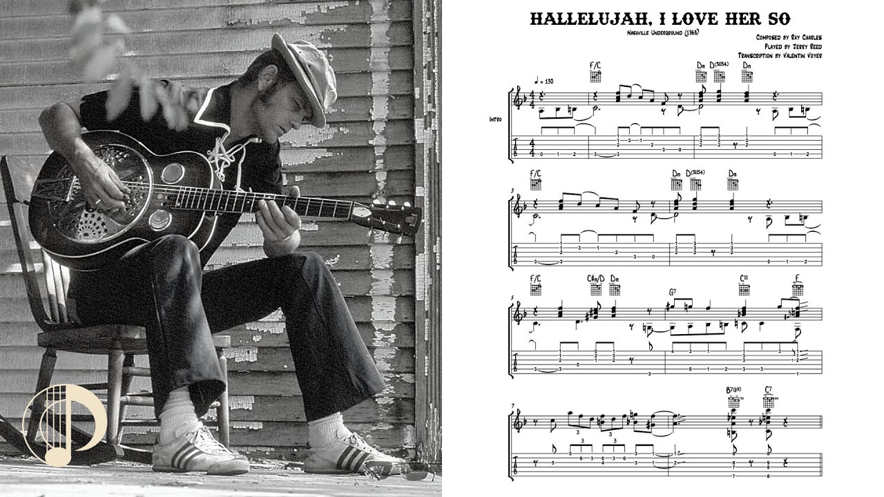 Jerry Reed - Hallelujah, I Love Her So - Guitar Transcription Chords ...