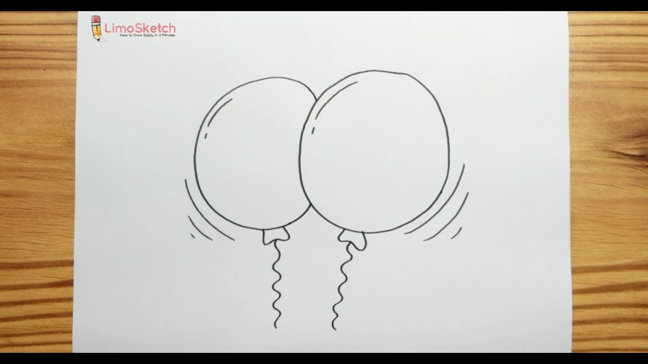 HOW TO DRAW A BALLON Easy Step by Step - YouTube