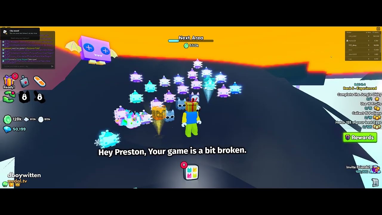 @BuildIntoGames Pet simulator 99 is a bit broken in the new update at ...