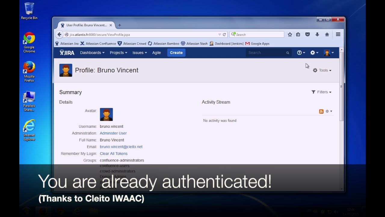 Integrated Windows Authentication for Apps using Crowd (IWAAC) - YouTube