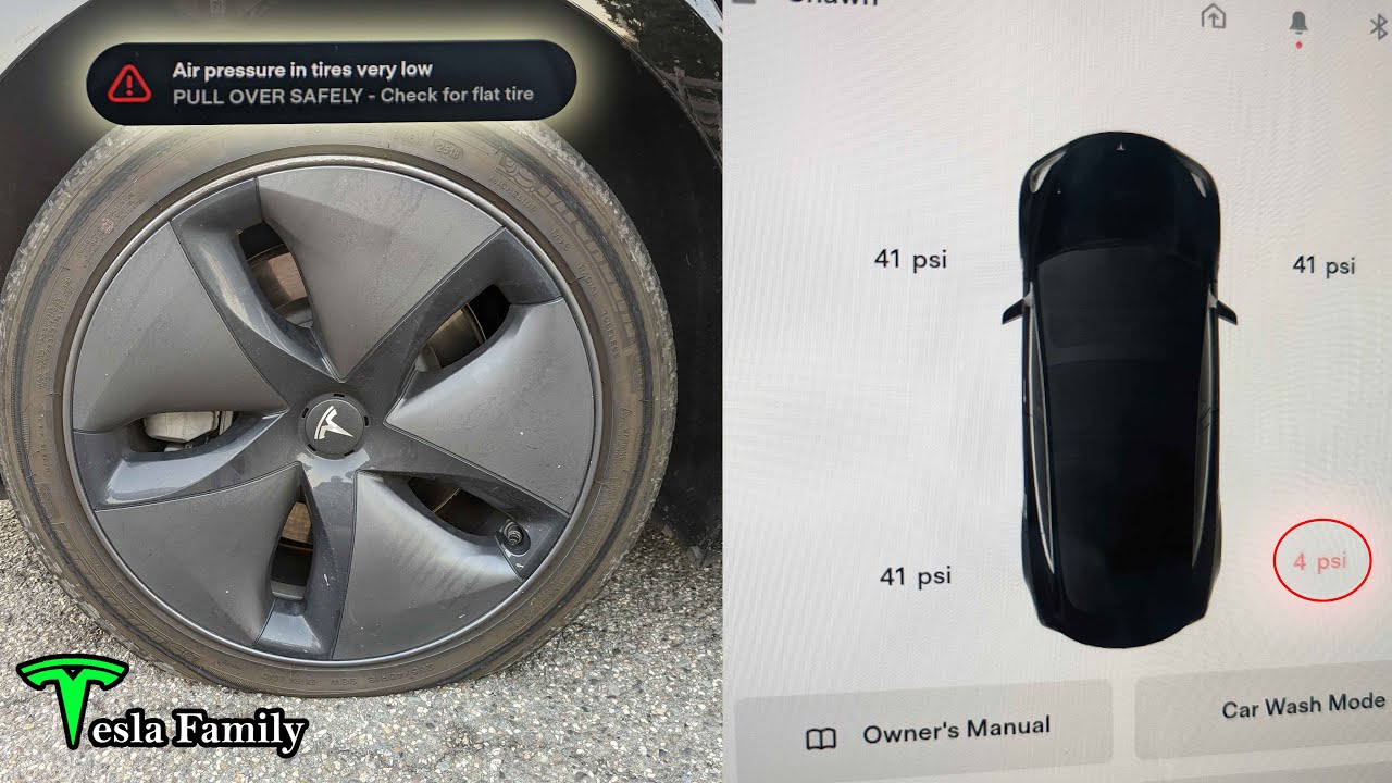 "PULL OVER SAFELY - Check for flat tire" | Tesla Tire Service - YouTube