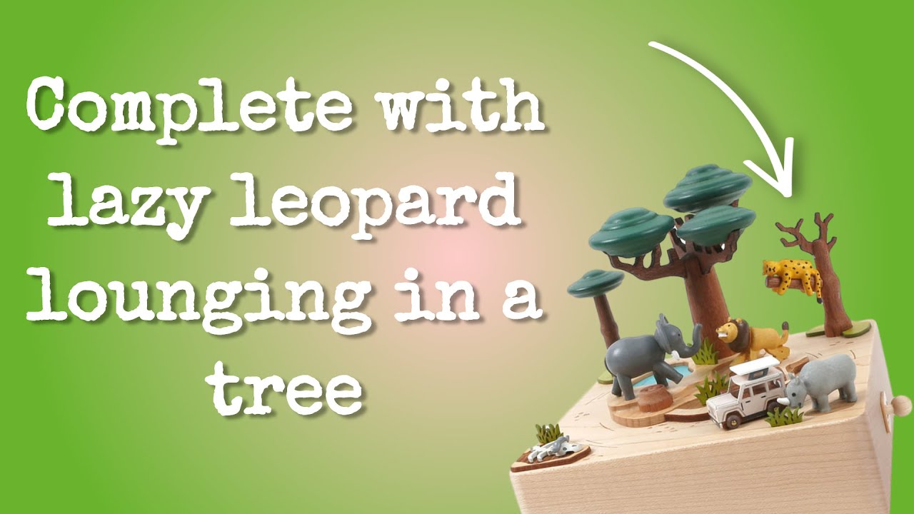 African Safari Moving Wooden Music Box - YouTube